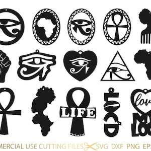 15 Earrings Bundle SVG, Afro Comb Svg, Afro Pick Svg, Afro Svg ...