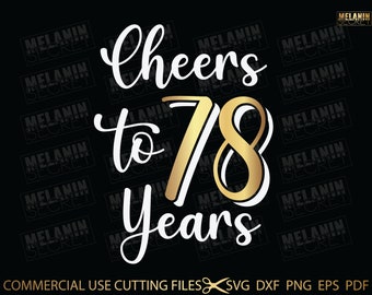 78 Birthday Svg - Etsy
