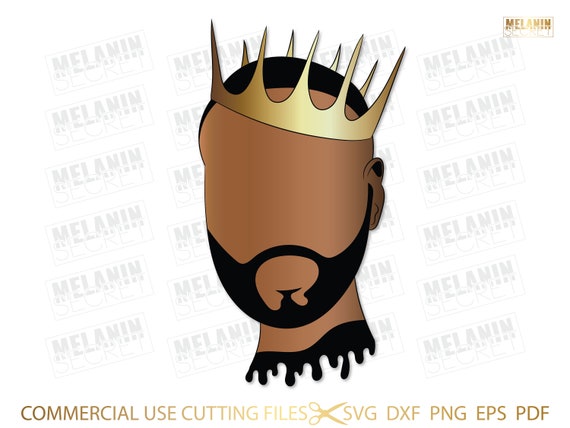 Black Man Svg King With Crown SVG Black Man Crown Svg | Etsy