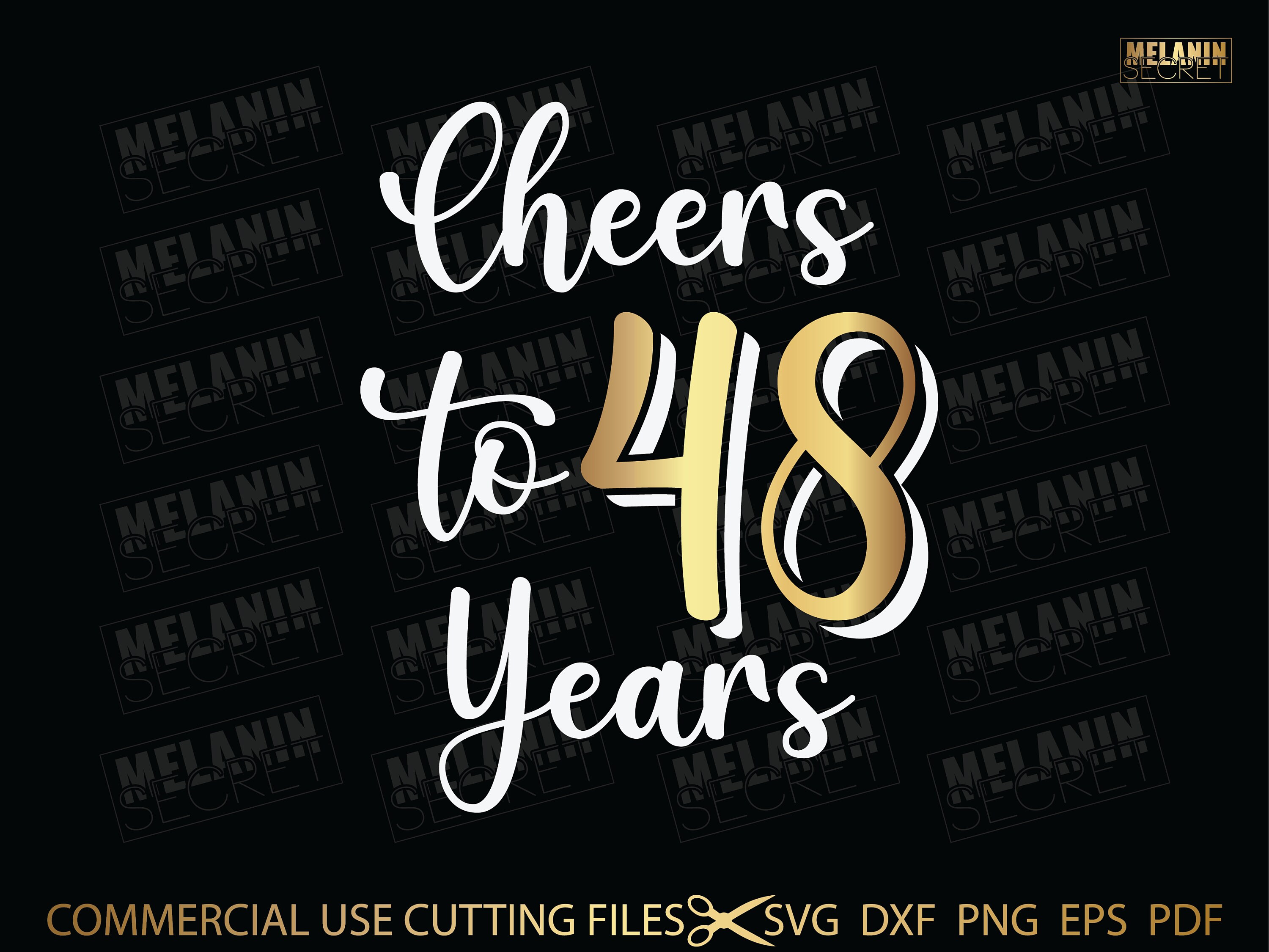 Cheers to 48 Years 48 Birthday Svg 1973 Svg SVG PNG 48 - Etsy