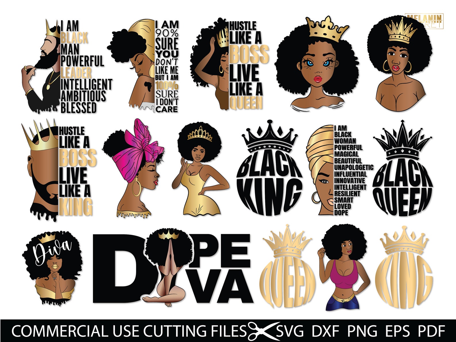 16 Afro Bundle SVG Designs Afro Man Svg Black King Svg Cut - Etsy