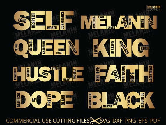 Strong Words Bundle SVG Hope Svg Dope Svg Hustle Svg King | Etsy