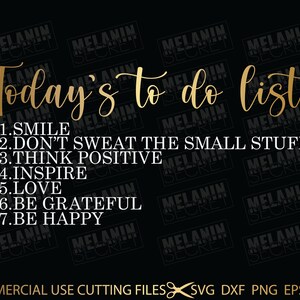 Todays to Do List Svg Momlife Svg Inspirational Motivational - Etsy