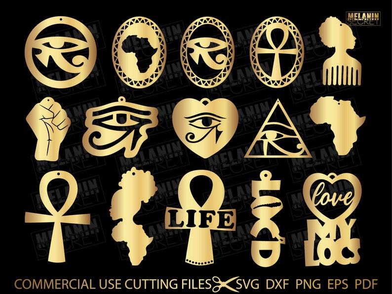 15 Earrings Bundle SVG Afro Comb Svg Afro Pick Svg Afro - Etsy