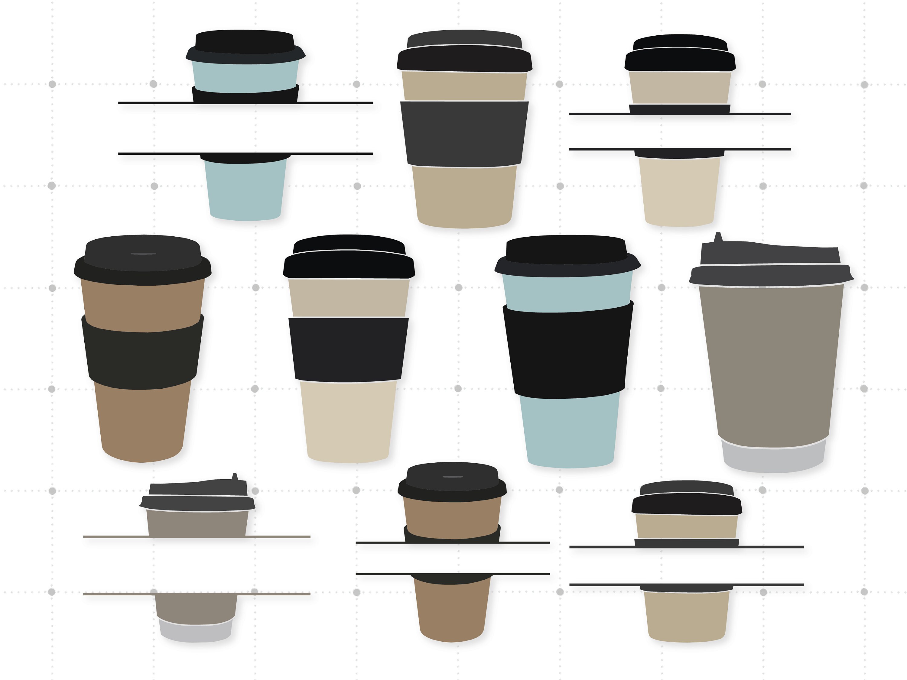 10 Coffee Cups Bundle Svg Designs Coffee Svg Coffee Cup Svg | Etsy