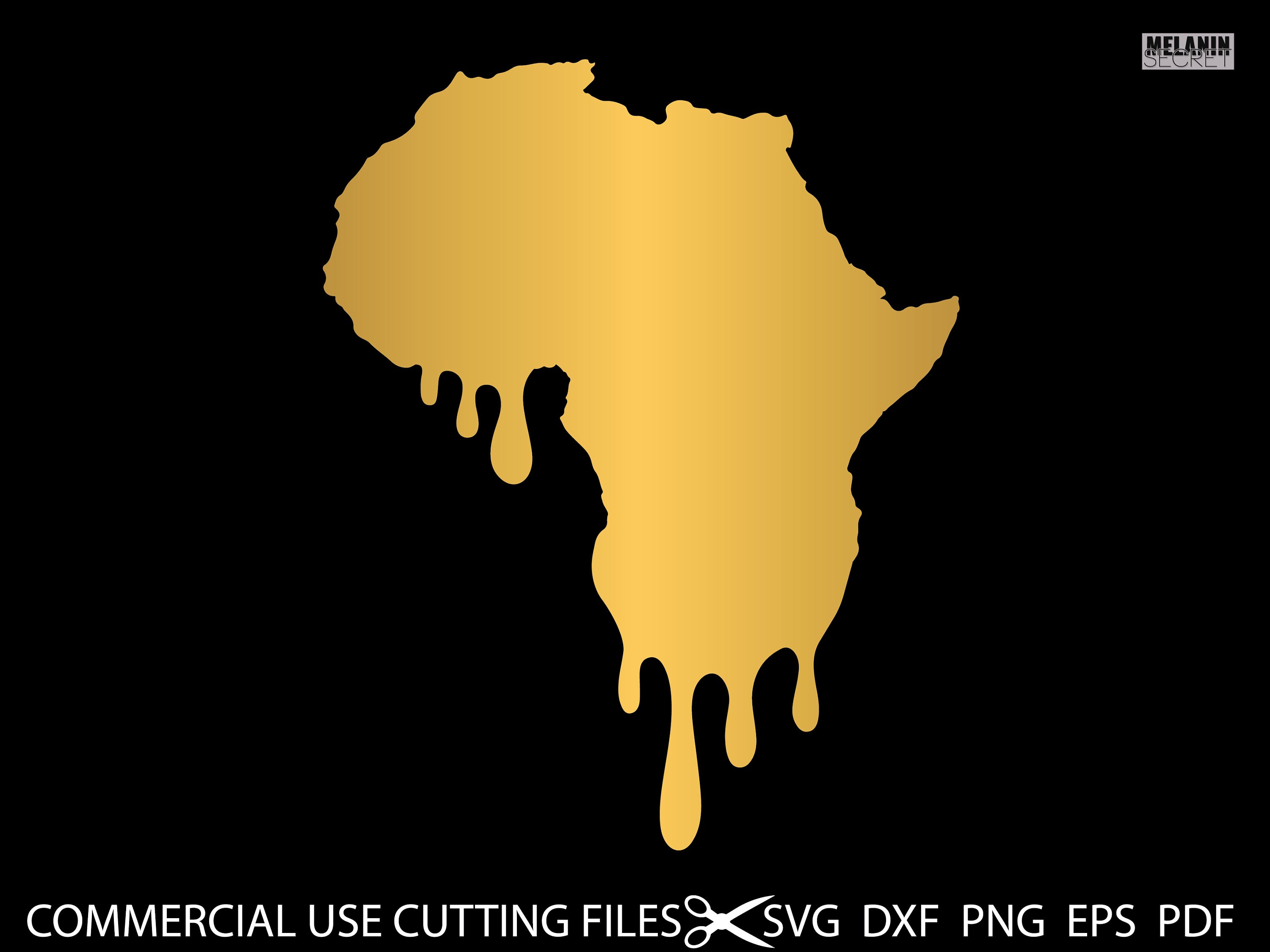 Africa Gold Drip SVG Africa Map Svg Africa Svg Black Svg | Etsy