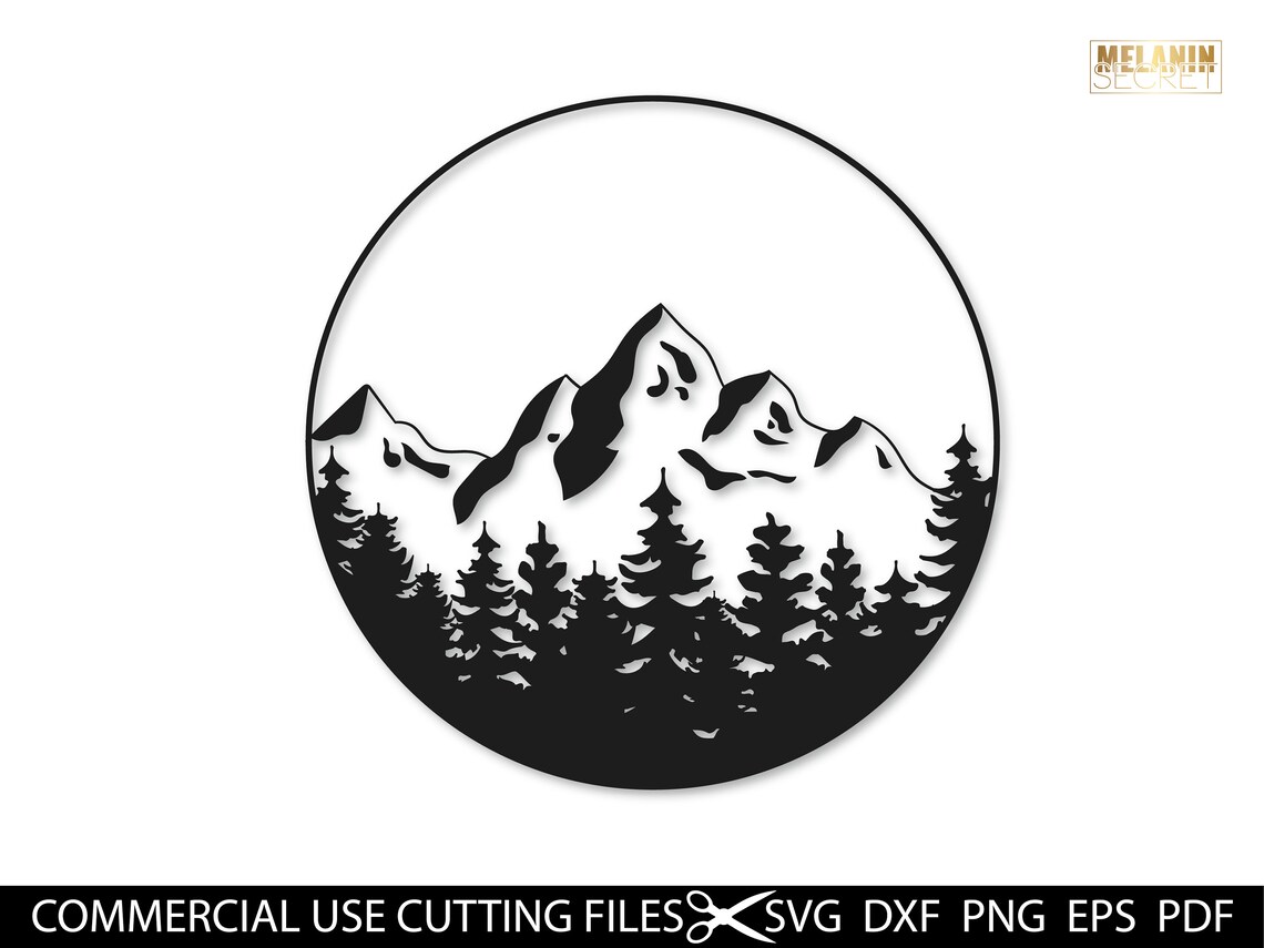Mountain SVG Trees Svg Mountain Svg Outline Camping Outdoors - Etsy Canada