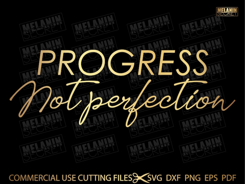 Progress Not Perfection Svg Quotes Svg Inspirational Svg Etsy