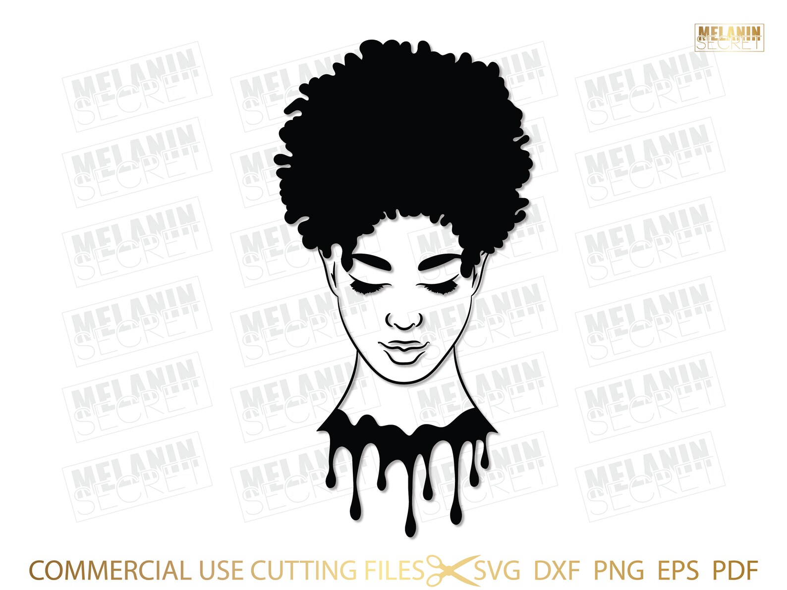 Afro Woman SVG Afro Drip Svg Queen Melanin Nubian Female - Etsy