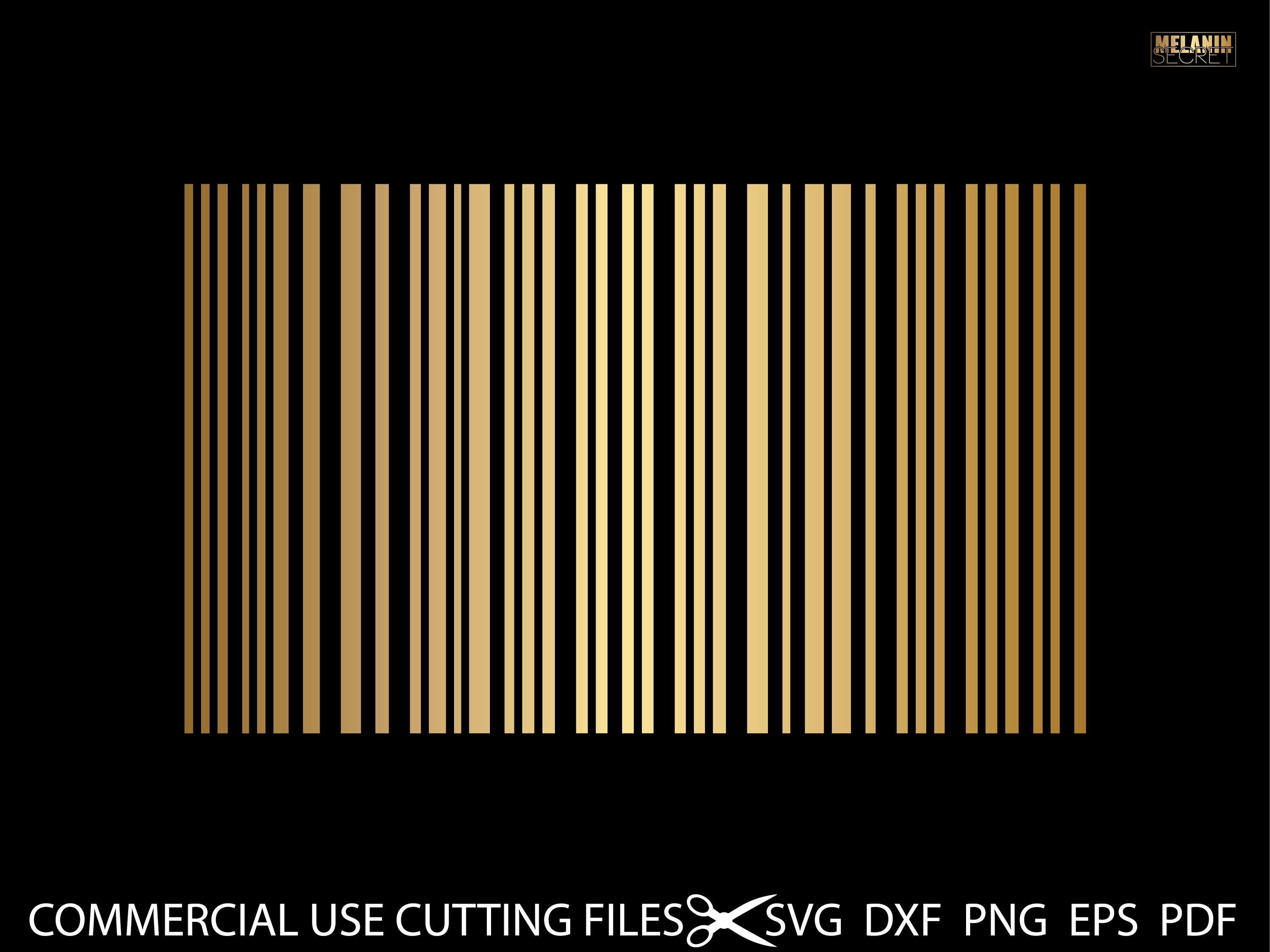 Bar-Code SVG Shopping Svg Barcode Clipart Gold Bar Code | Etsy