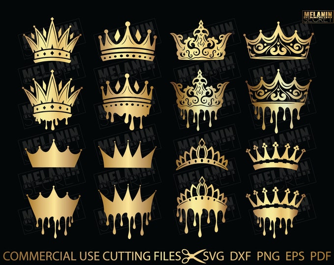 BOSS KING and QUEEN Crown Drip Splash Svg and Png Bundle Best Deal ...