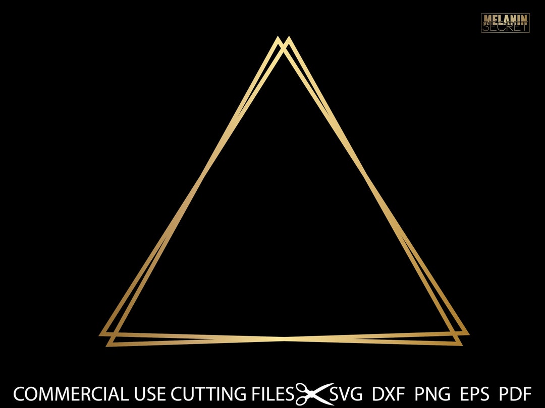 Triangle Wreath SVG, Triangle Frame, Gold Triangle Monogram SVG, Cricut ...