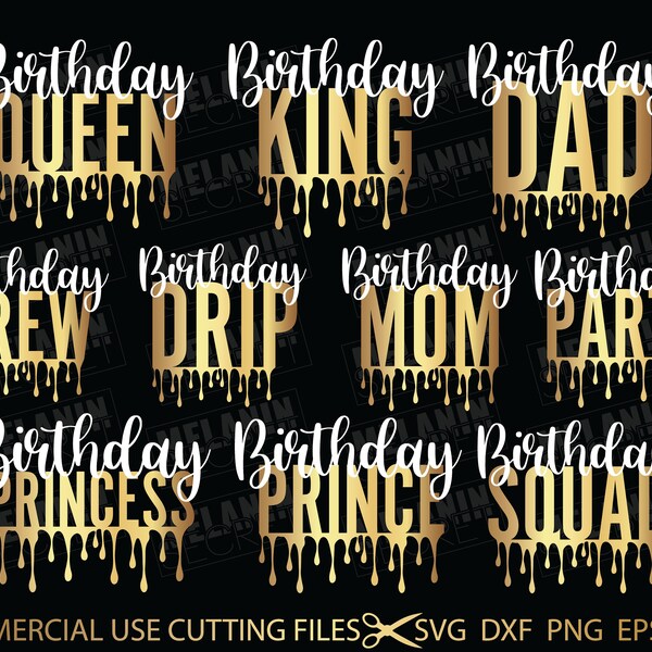 Birthday Queen Drip Svg - Etsy