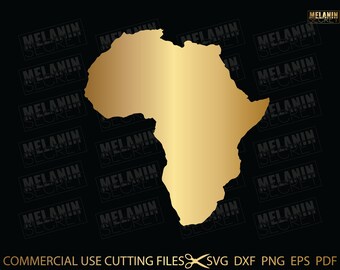 Nice Africa Gold Map SVG, Africa Map Svg, Africa Svg, Black Svg, Afro ...