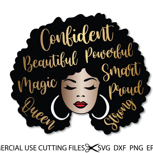 Black Woman Silhouette Earring Svg - Etsy