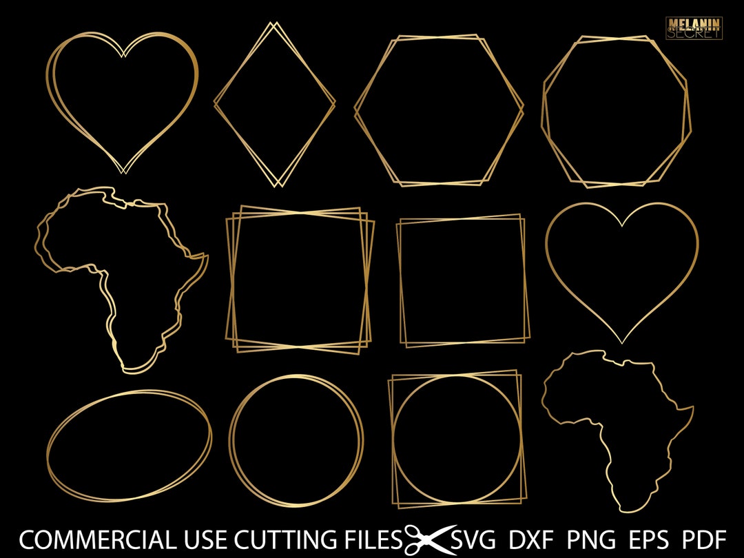 12 Monogram Frames, Diamond Wreath SVG, Diamond Frame, Gold Diamond ...