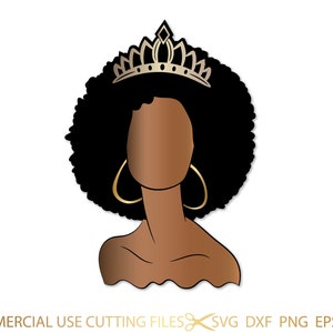 Afro Diva SVG Crown Queen Boss Lady Black Woman Glamour - Etsy