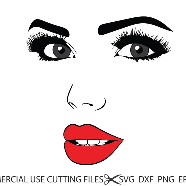 Woman Face Svg - Etsy
