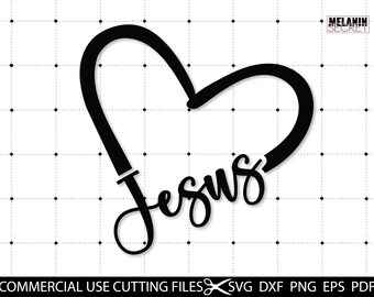 Jesus Heart SVG, Jesus SVG, the Lord Svg, God Svg, Heart Svg, Christian ...