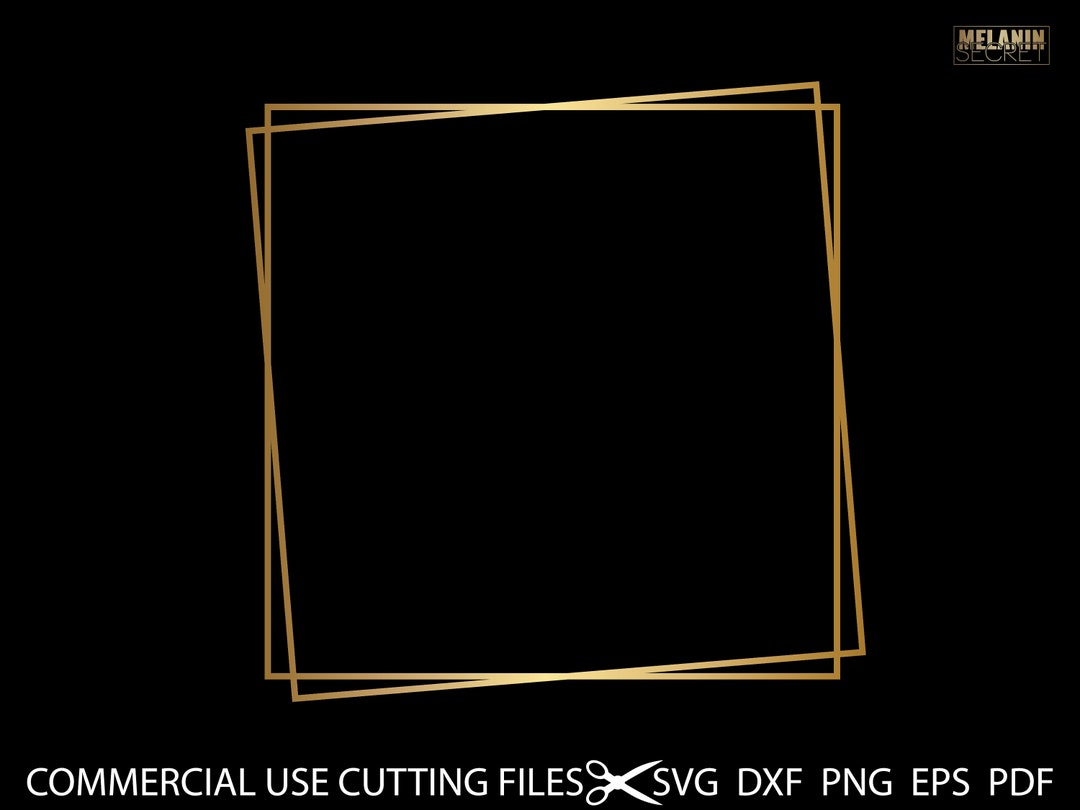 Square Wreath SVG, Square Frame, Gold Square Monogram SVG, Cricut Cut ...