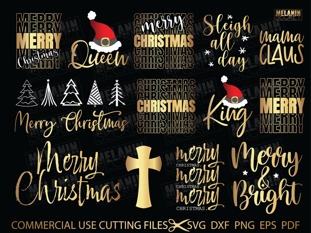 13 Christmas Theme Bundle SVG, Winter Svg, Santa Svg, Holiday, Merry ...