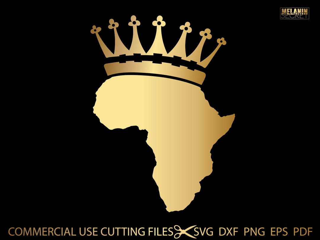 Africa With Crown SVG, Africa Map Svg, Africa Svg, Black Svg, Afro ...