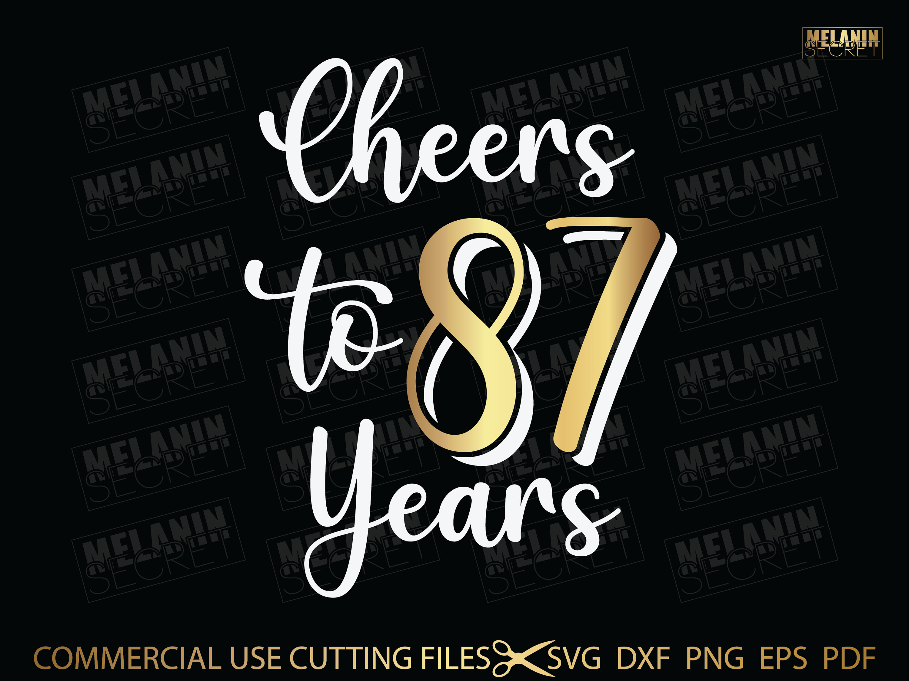 Cheers to 87 Years 87 Birthday Svg 1934 Svg SVG PNG 87 - Etsy