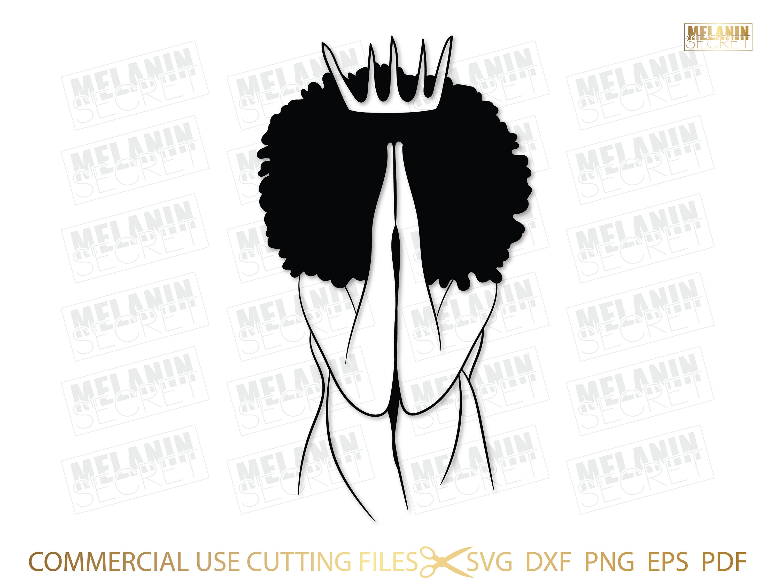 Afro Diva Praying SVG Queen Boss Lady Black Woman Crown - Etsy