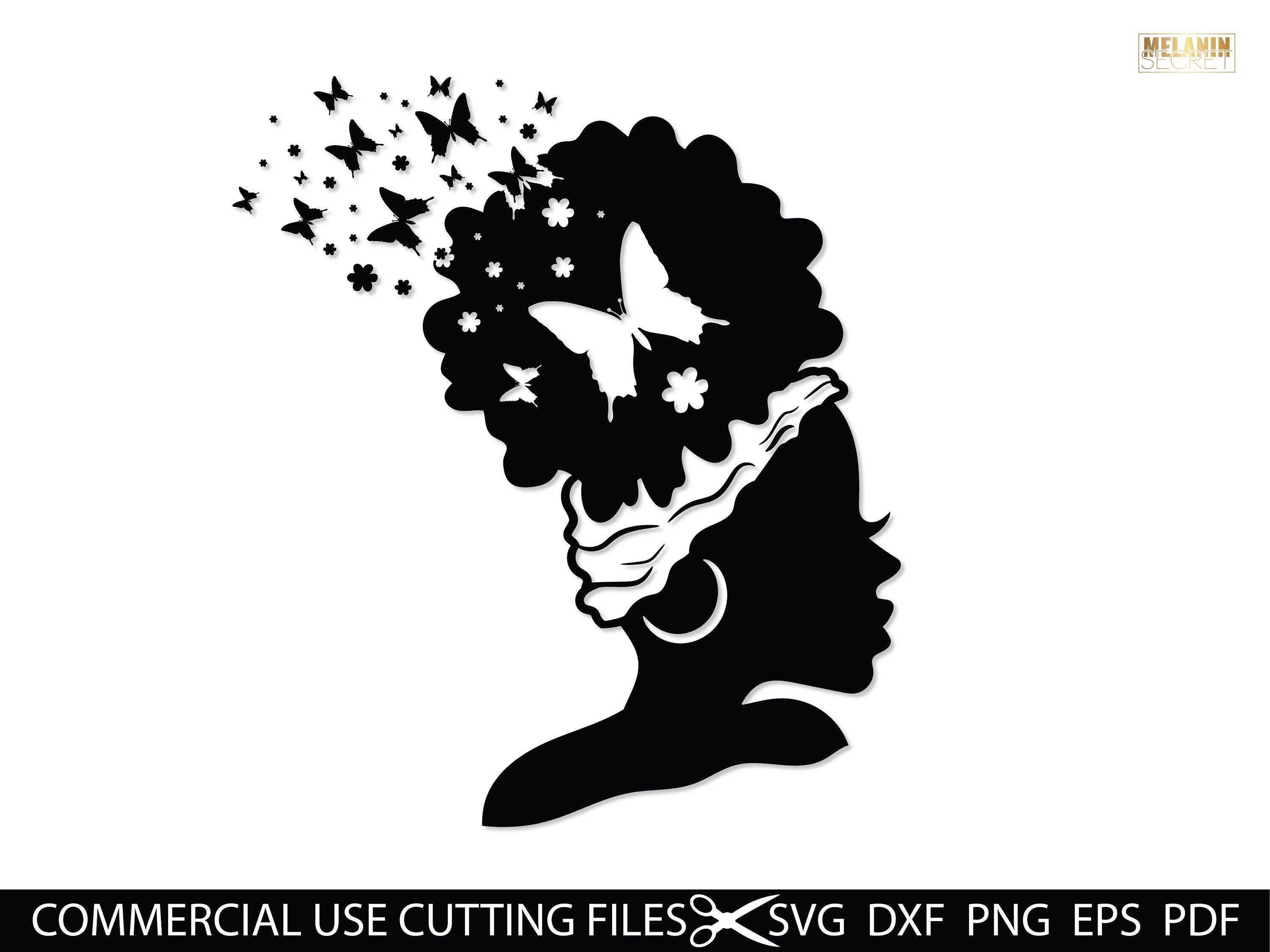 Afro Black Woman Butterfly Svg Afro Diva Svg African Etsy