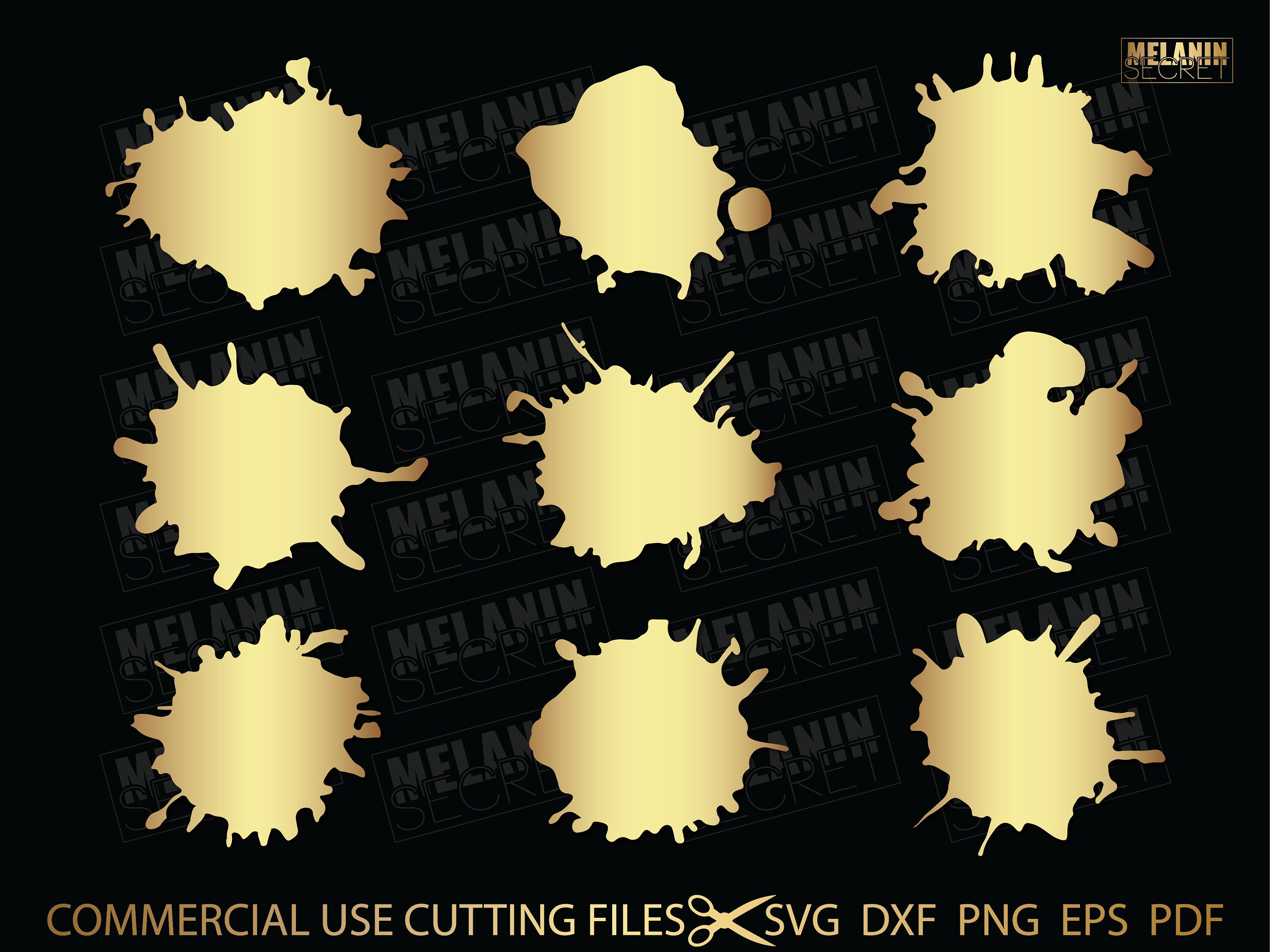 Golden Paint Splatter Bundle Svg Paint Splats Svg Paint Svg - Etsy