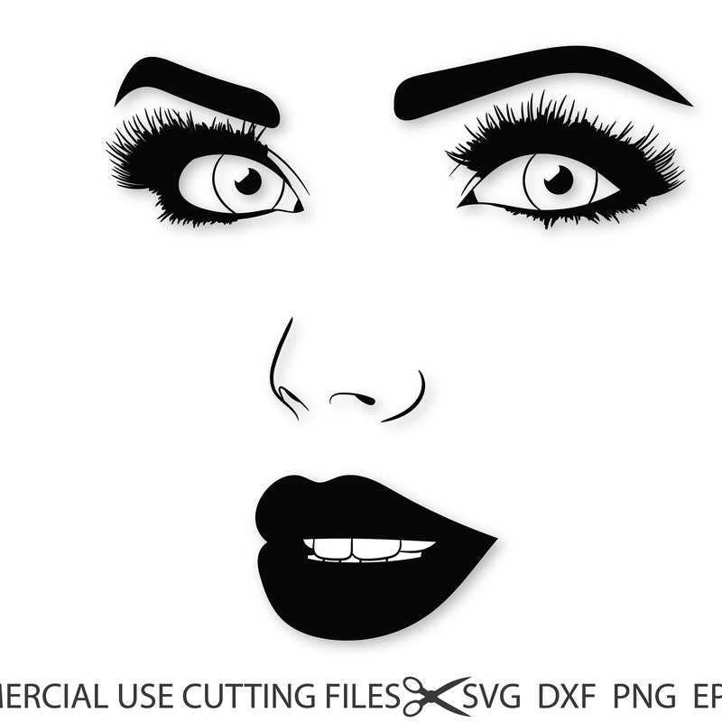 Woman Face Svg - Etsy