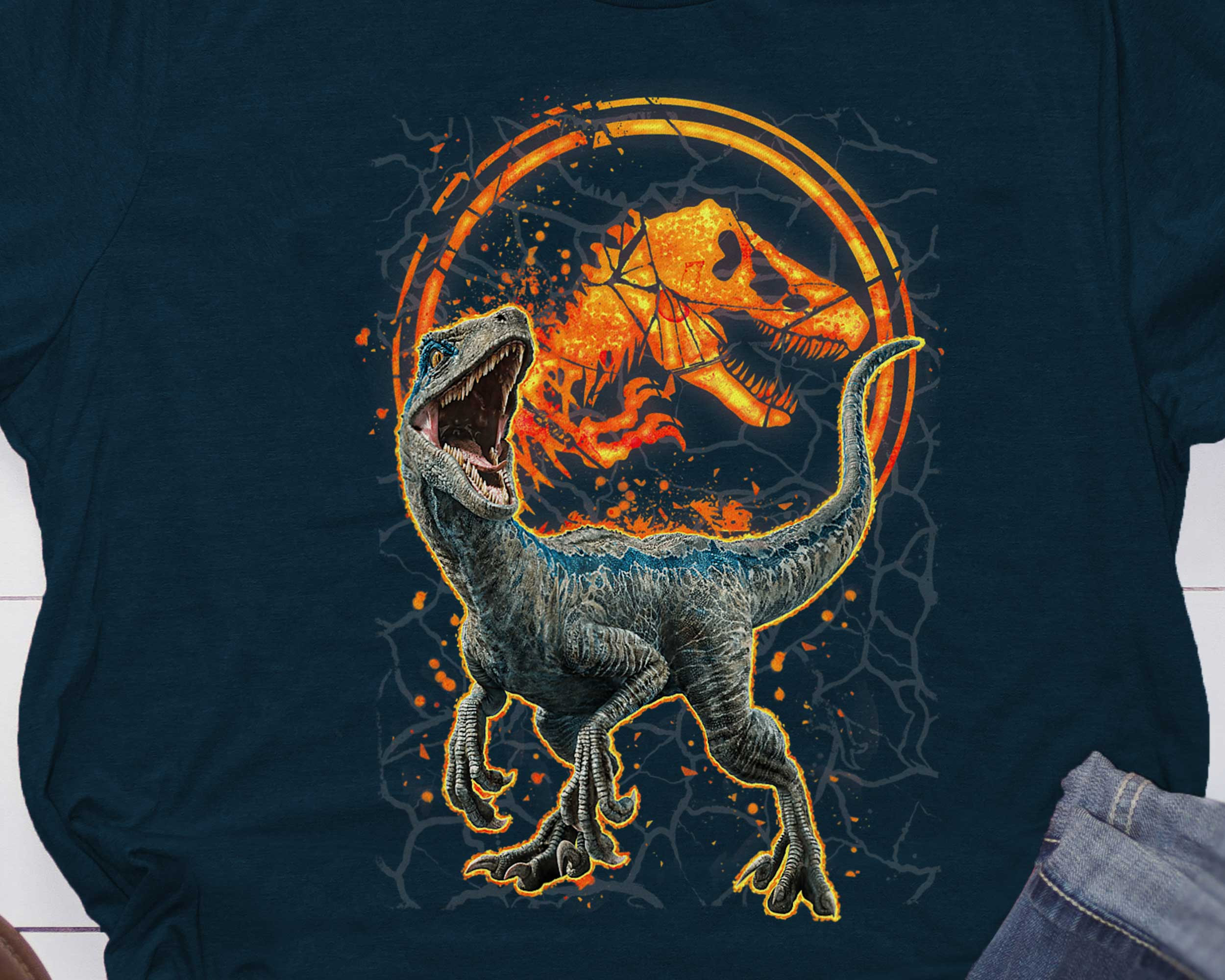 Jurassic World Two Blue Raptor Magma Icon Shirt, Jurassic World Tee ...