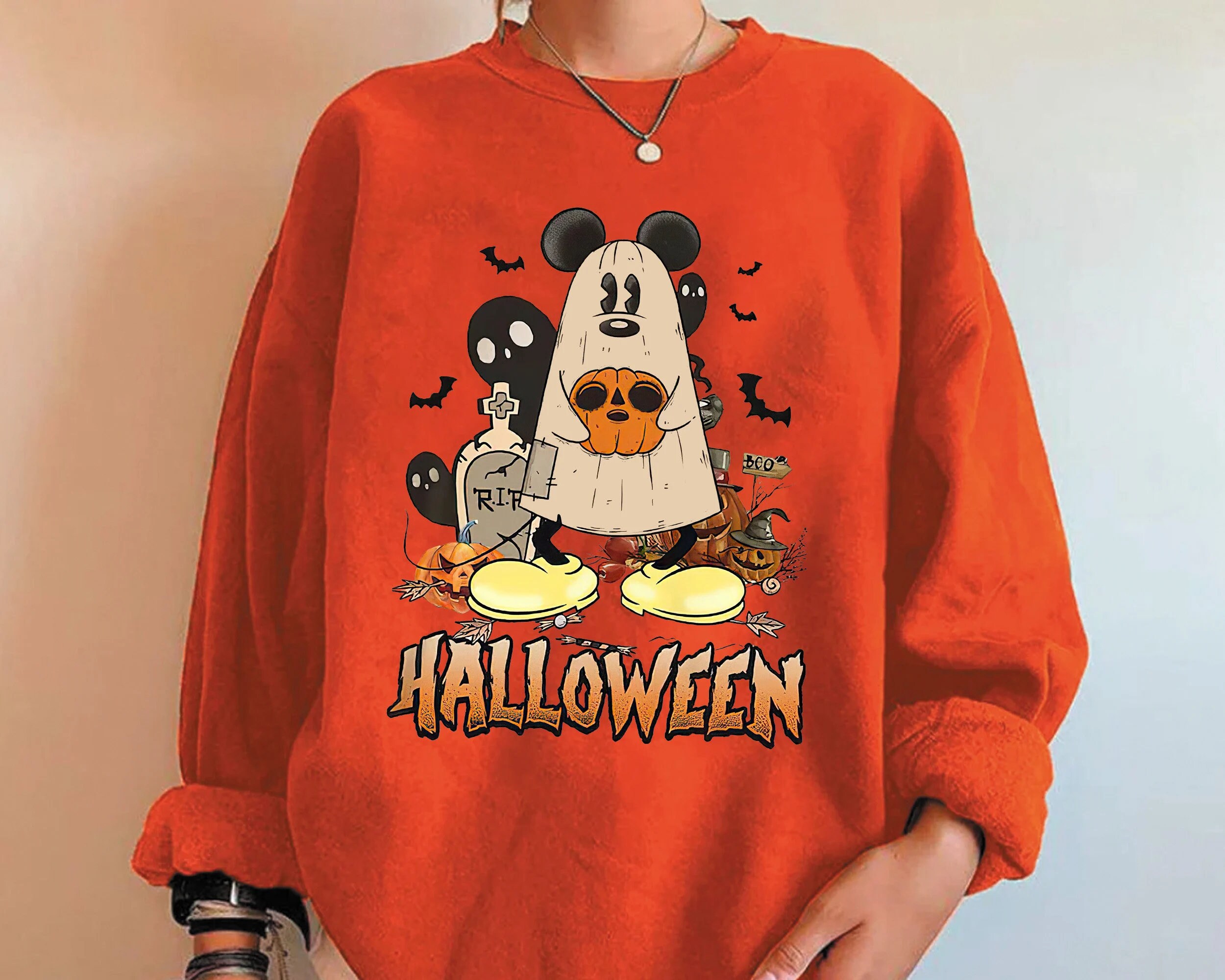 Disney Spooky Halloween Sweatshirt, Mickey Ghost Sweater sold by Sujeet ...