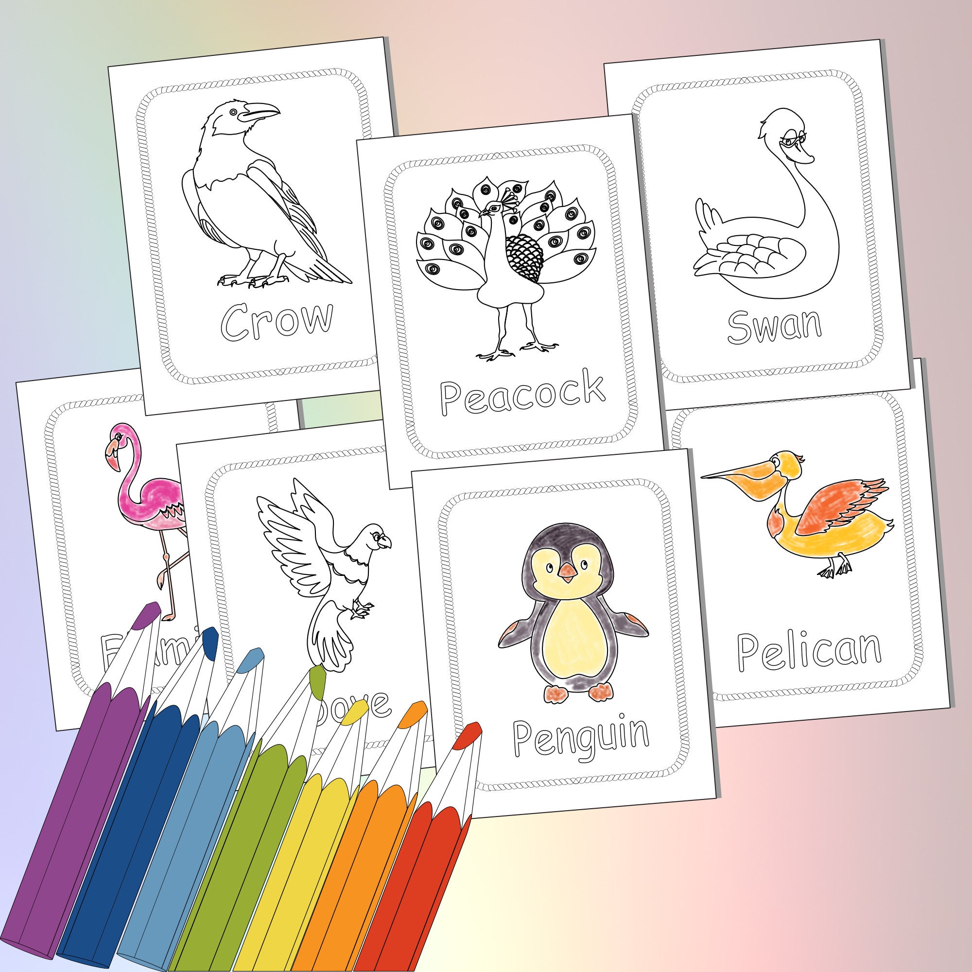 Printable Birds Coloring Pages, 20 Coloring Pages for Kids, for Toddler ...