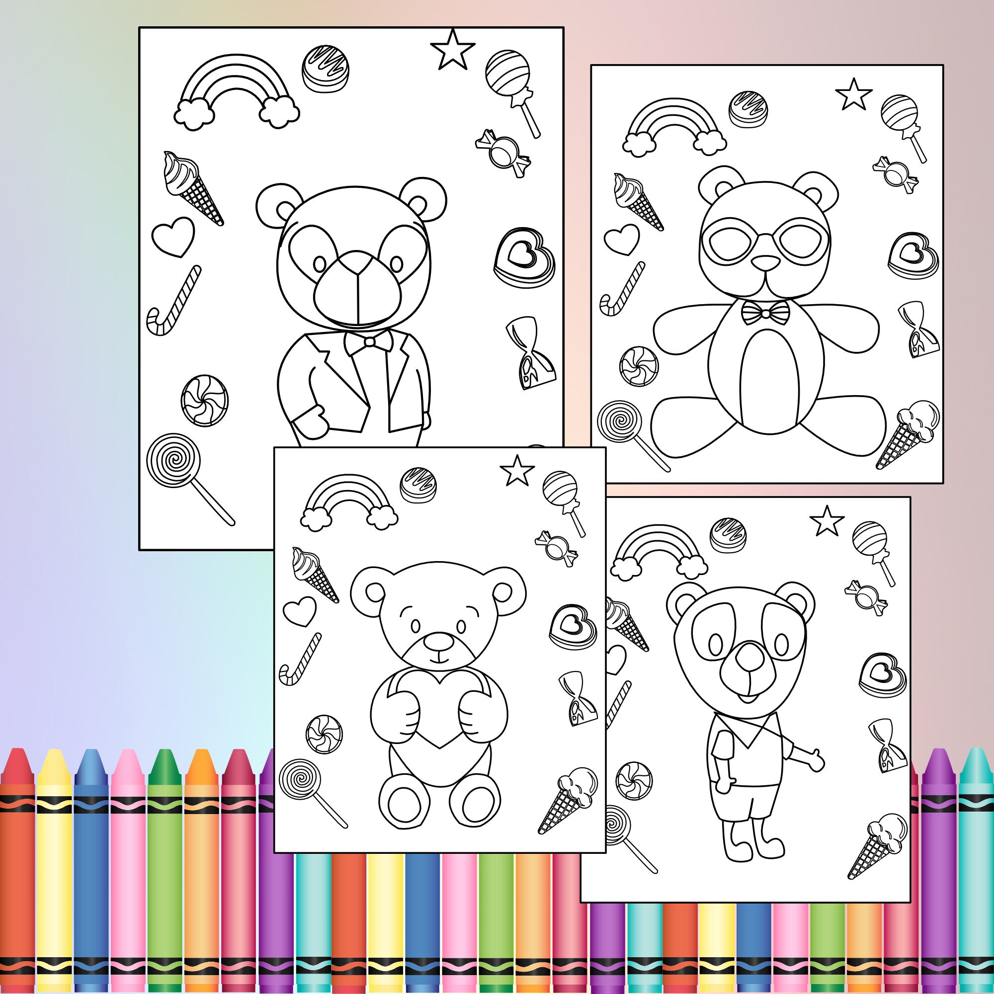 Printable Teddy Bear Coloring Pages for Kids, 10 Coloring Pages for ...
