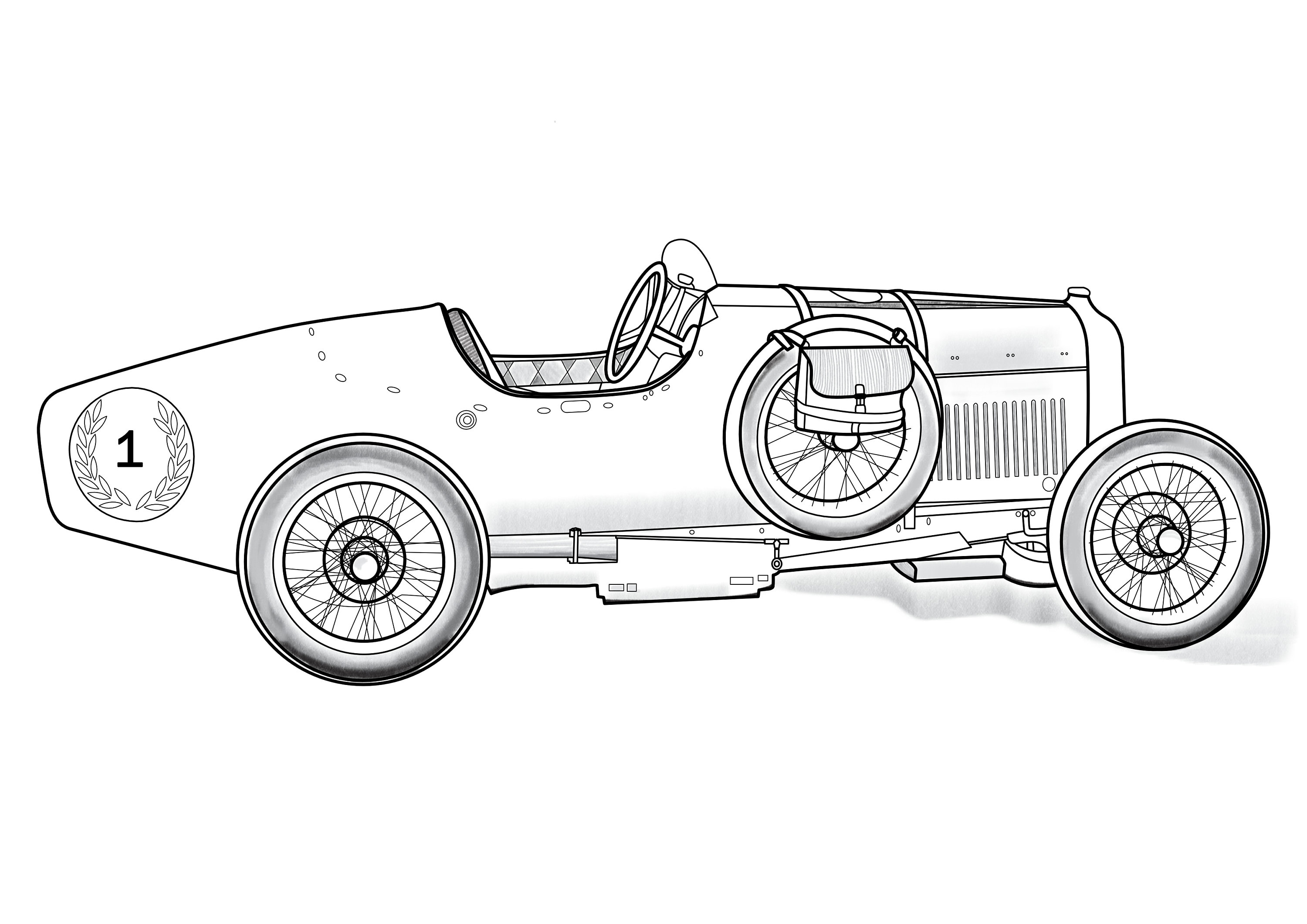 Printable Coloring Page for Adults, Old Car Coloring for Adults, Car ...