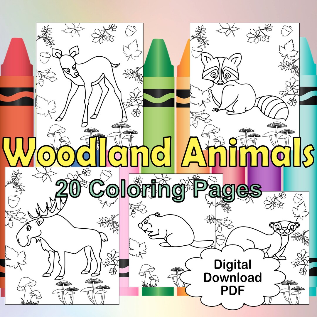 Coloring Pages Printable, Woodland Animals Coloring Book, Printable ...