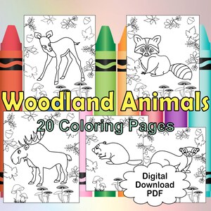 Coloring Pages Printable, Woodland Animals Coloring Book, Printable ...