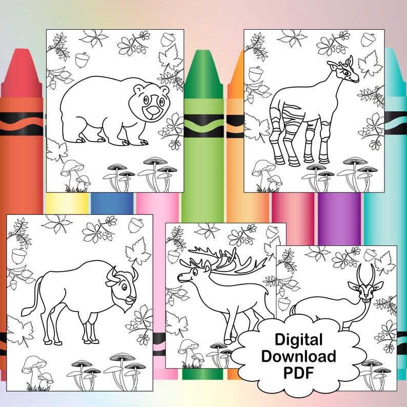 Coloring Pages Printable, Woodland Animals Coloring Book, Printable ...