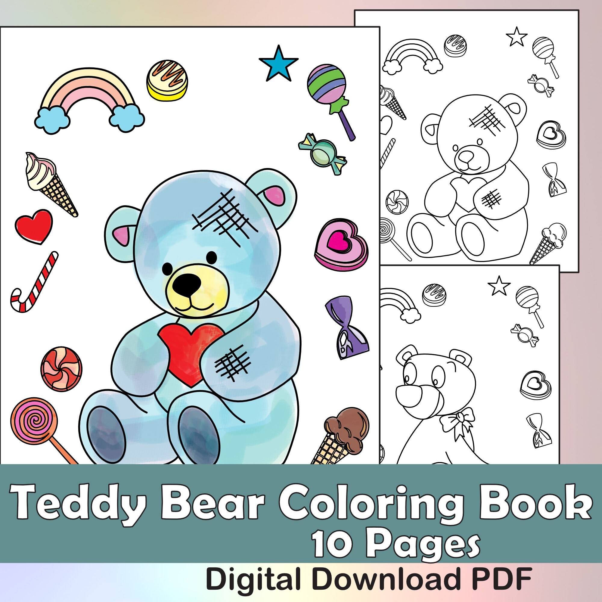 Printable Teddy Bear Coloring Pages for Kids, 10 Coloring Pages for ...