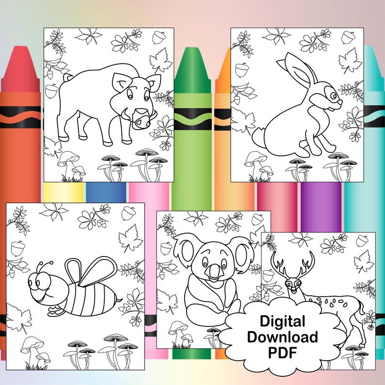 Coloring Pages Printable, Woodland Animals Coloring Book, Printable ...