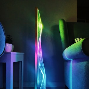 Acrylic LED Floor Lamp: Modern Ambiance Lighting - Etsy