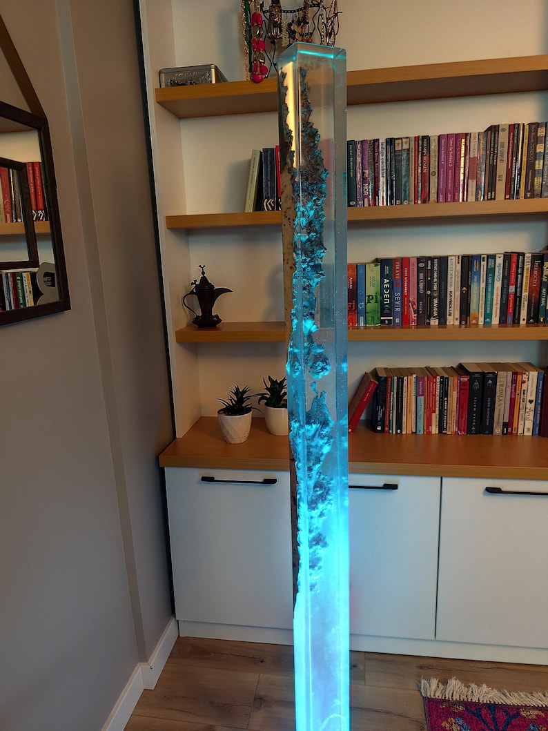 Monolith Resin Wood Floor Lamp: Custom LED Night Light - Etsy