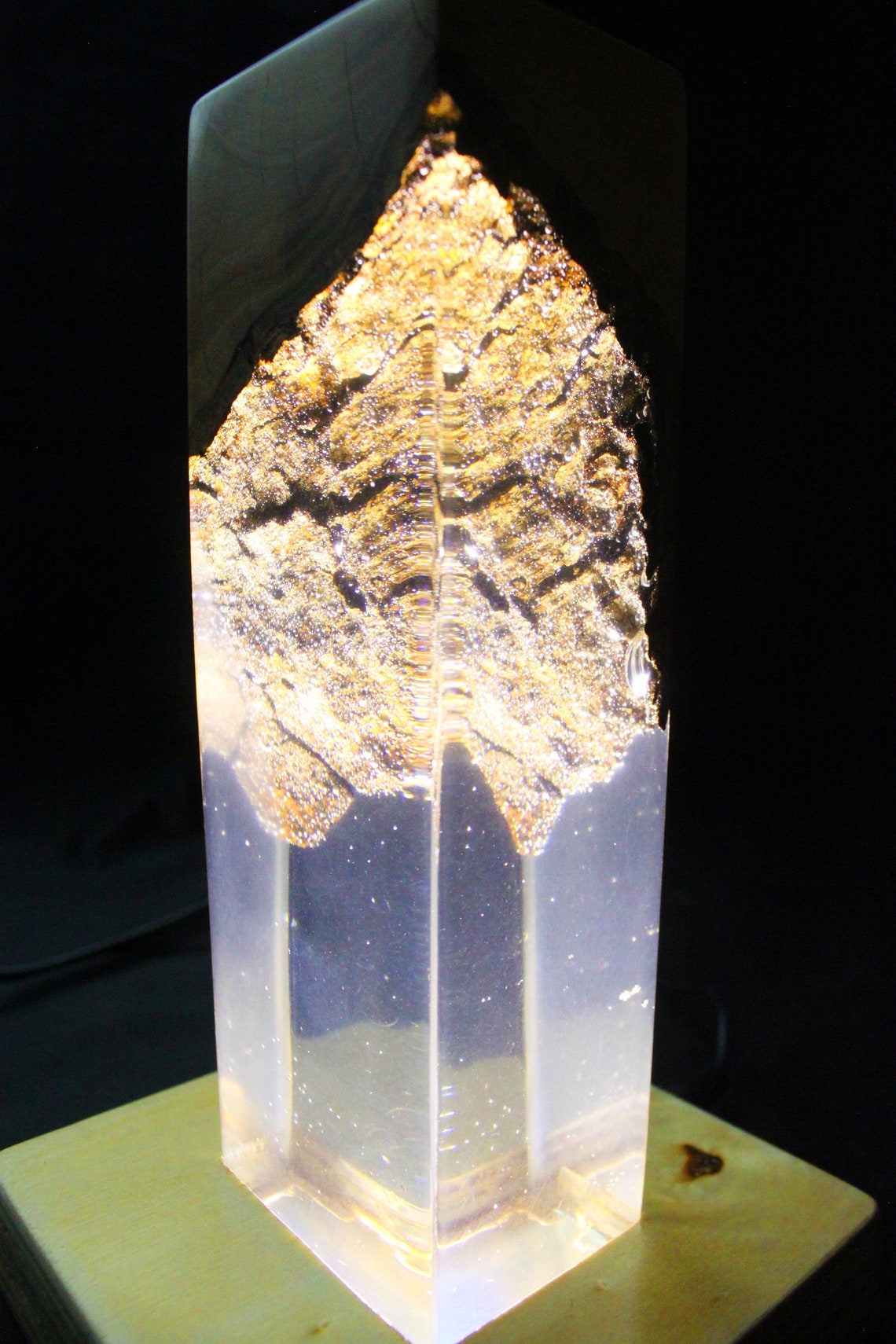 Crystal Gold Resin Night Lamp to Mother's Day Epoxy Table - Etsy