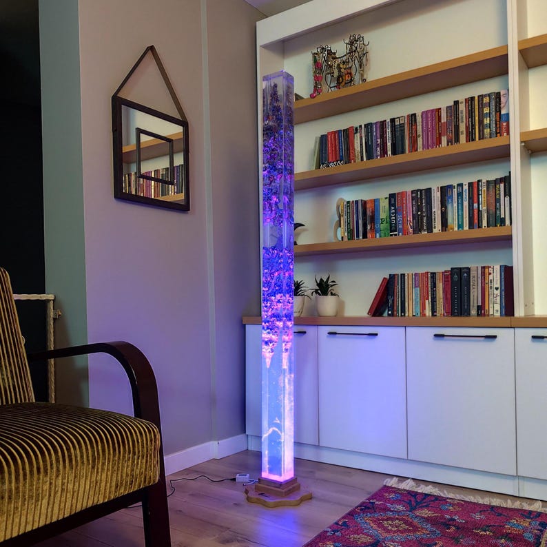 Monolith Resin Wood Floor Lamp: Custom LED Night Light - Etsy