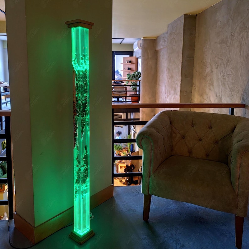 Monolith Resin Wood Floor Lamp: Handmade Decorative Epoxy Standing Lamp ...
