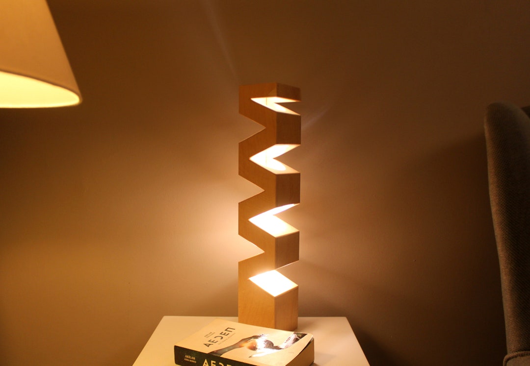 Z Wooden Desk Lamp, Aesthetic Bedside Lamp, Modern Desk and Floor Lamp ...