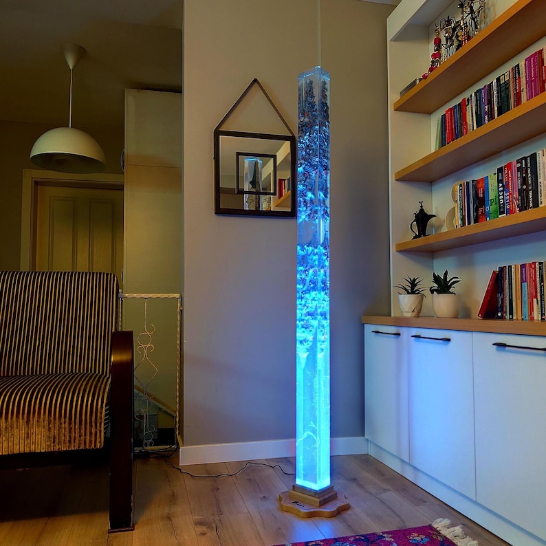 Monolith Resin Wood Floor Lamp: Custom LED Night Light - Etsy