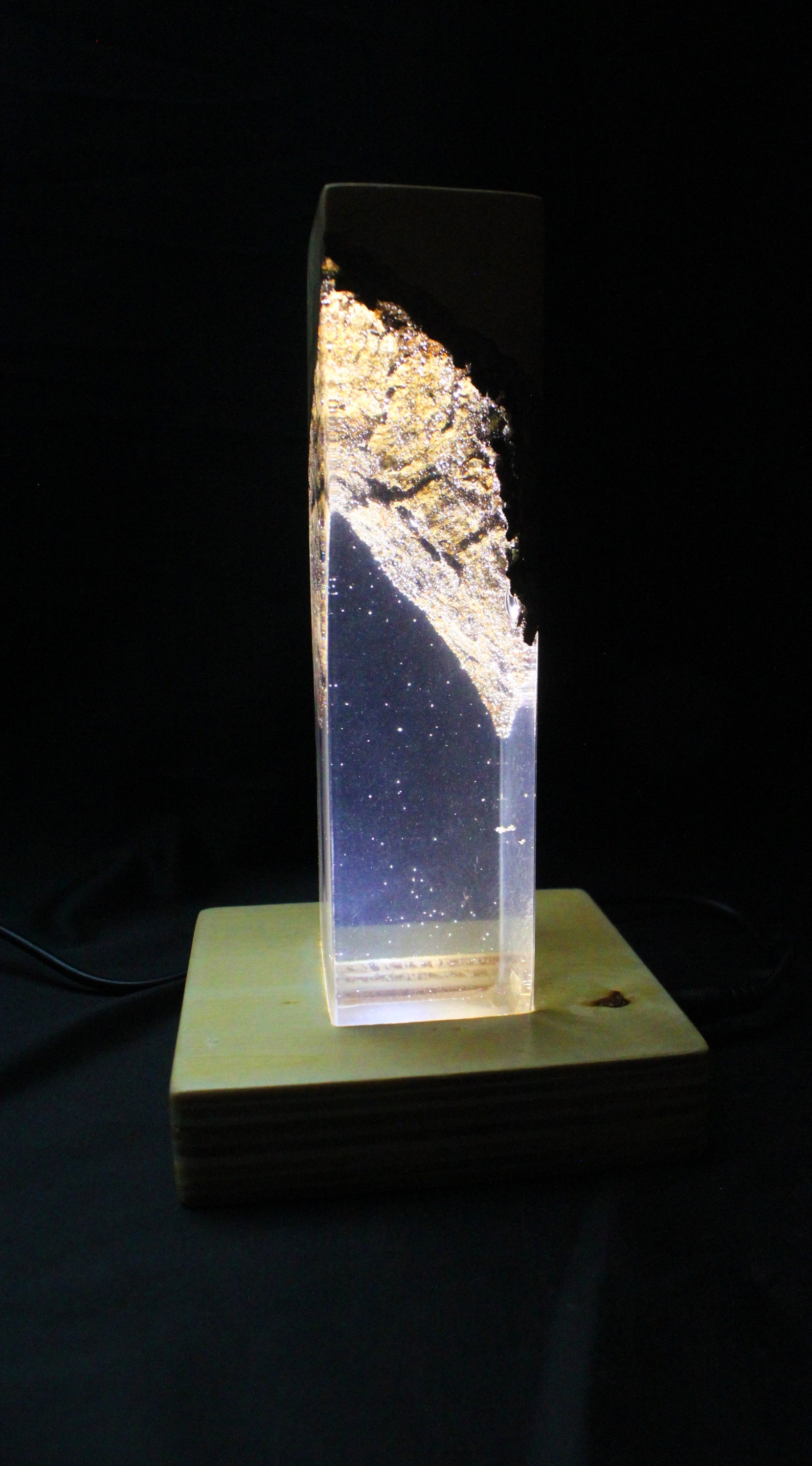 Crystal Gold Resin Night Lamp to Mother's Day Epoxy Table - Etsy