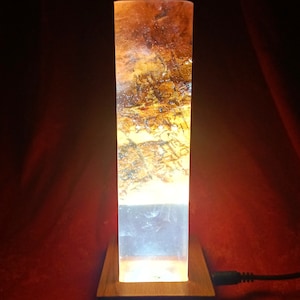 Resin Wooden Lamp to Christmas, Warm White Nightlamp, Wooden Decorative ...